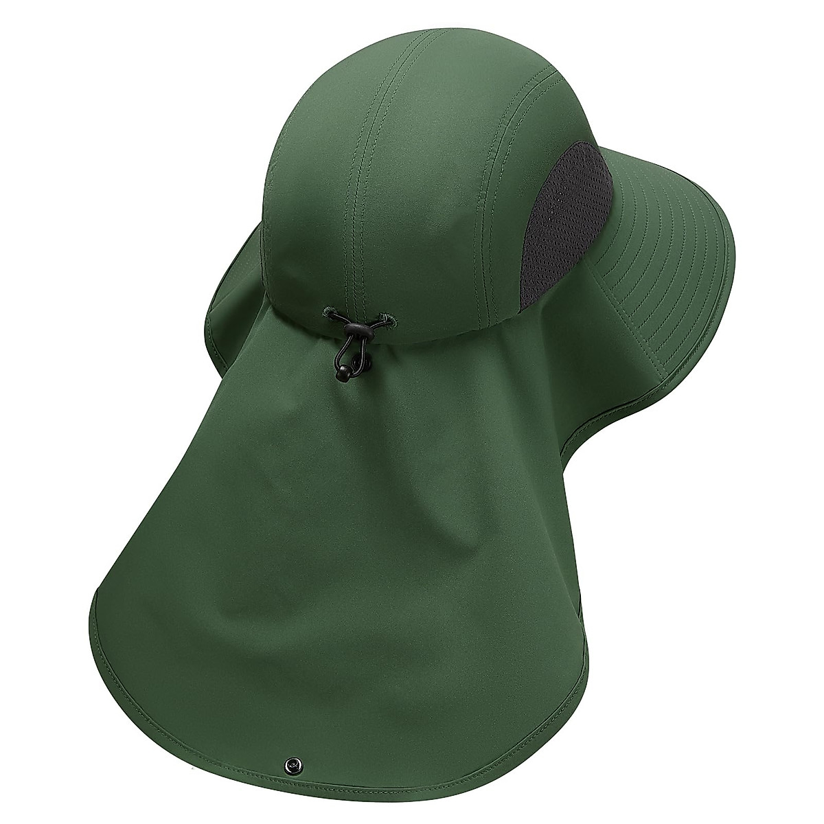 UVSAI UPF 50+ Foldable Sun Hats Wide Brim with Large Neck Flap for Men Women UV Protection Gardening Fishing Beach Hat Green