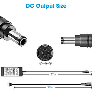 Punasi 24V 2.7A Power Supply Cord Adapter for Silhouette Cameo 1 2 3 4 SD Portrait Studio Machine, AC/DC Adapter Replacement for Electronic Cutting Tool Charger, Extra Long 59 in Cord
