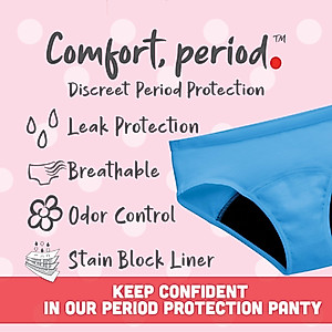 Hanes Girls Comfort Period Underwear, Boyshort And Panties, Moderate Protection, 4-pack Hipster, Hipster - Multi - 4 Pack, 8 US