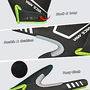 NICEWIN Cycling Bike Gloves Men Women, Padded Anti-Slip Mountain Bike Gloves, Touch Screen Full Finger Road Bicycle Biking Gloves (A Yellow, XL)