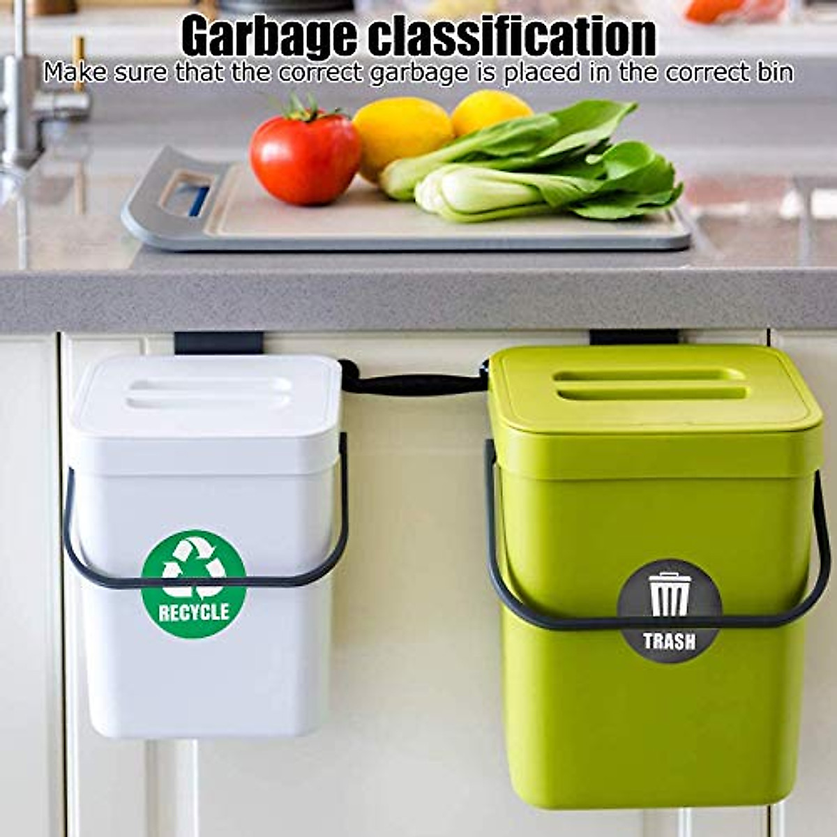 18Pcs Trash Sign, Environmental Label Recycle Trash Decal Stickers SelfAdhesive Waterproof Trash Can Decor
