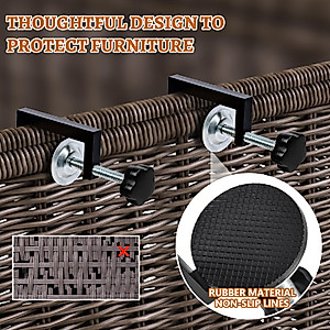 GJL 6 PCS Outdoor Furniture Clips for Wicker Sectional, Adjustable Sectional Couch Connectors Clips to Hold Wicker Furniture Together, Wicker Patio Furniture Clips Couch Clamps for Sectionals.