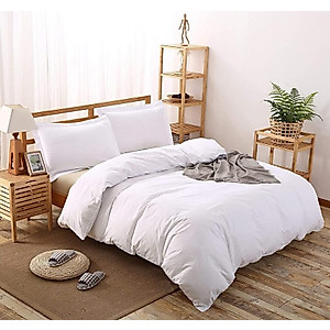 TASHMIA Hotel Luxury 800 TC, King/Califonia King 94x104 Size 3-Pieces Duvet Cover 100% Egyptian Cotton Hidden Zipper Closer & Corner Ties Breathable and Fade Resistant,White Solid