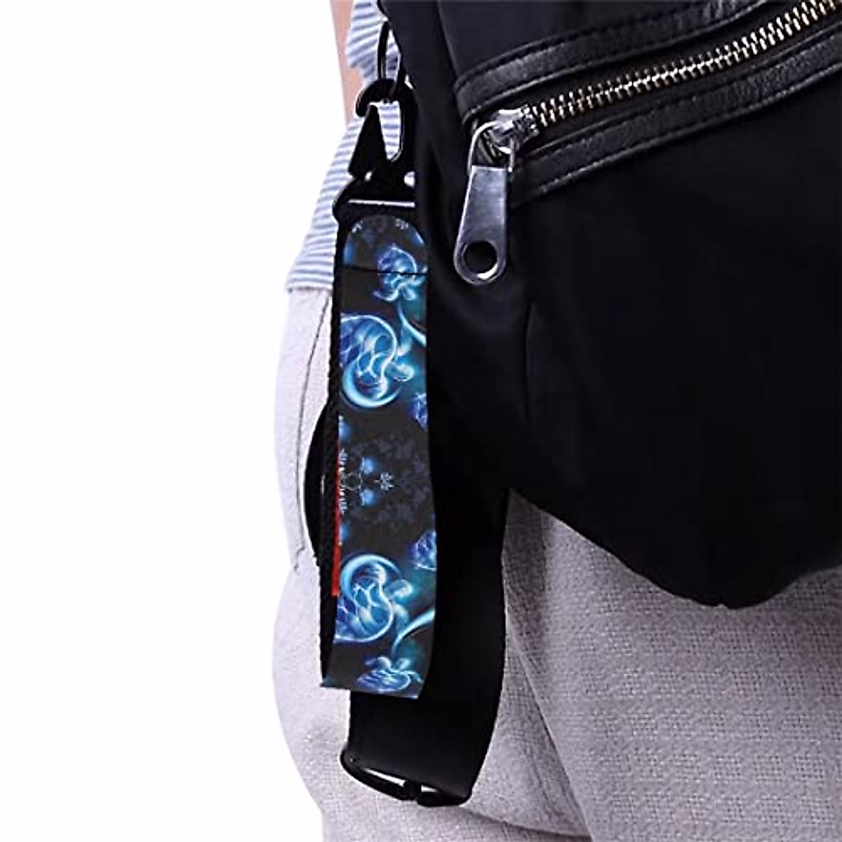 Xoenoiee Sea Turtle Print Wristlet Keychain Lanyard Key Chain Holder Backpack Lanyard with Metal Clasp for Keyring,Camera,ID, Badge, Cell Mobile Phone, Car Keys