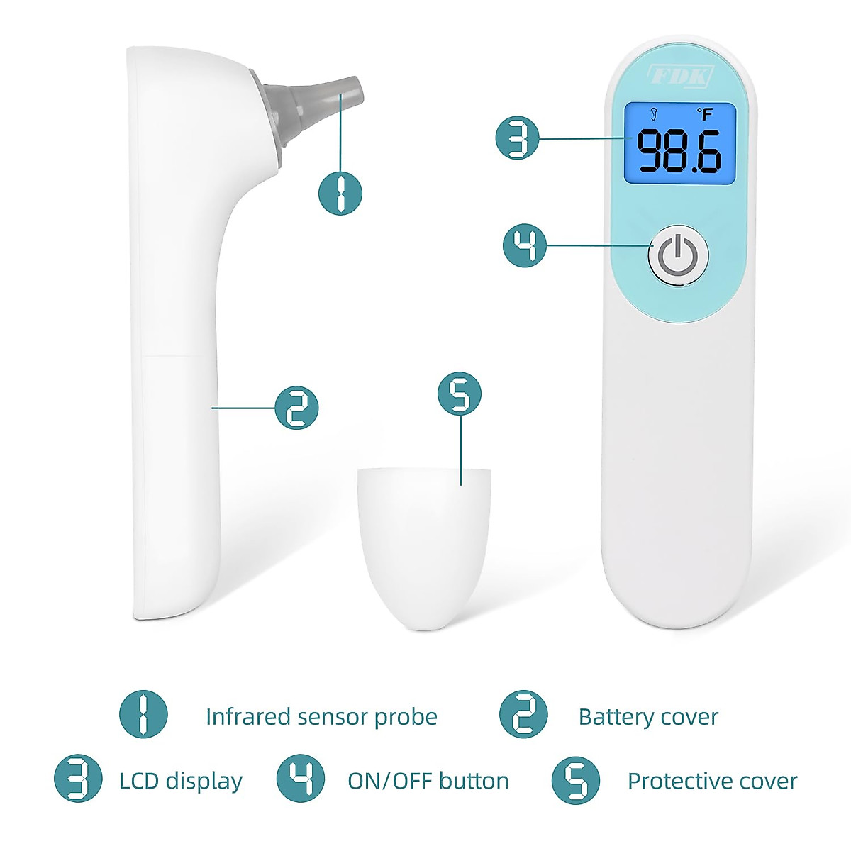 FDK Infrared Ear Thermometer-Accurate, Fast, and Easy to Use for Babies, Kids, and Adults