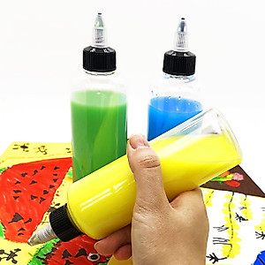 XYSMZM 3 Pcs Dispensing Bottles, 8oz Plastic Boston Squeeze Bottles with Twist Top Cap