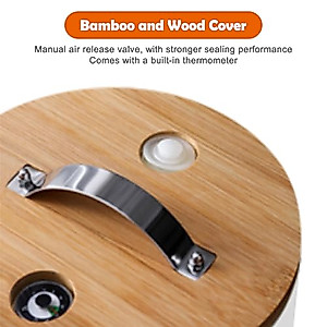 Kaichenyt 7.5L Rice Dispenser, Flour and Cereal Container, Glass Food Storge Container with Airtight Lid and Wooden Stand for Rice, Beans, Ground Coffee (7.5L)