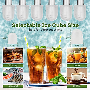 CLEEMAN Ice Makers Countertop, Portable Ice Maker, 9 Ice Cubes Ready in 6-13 Mins, 2 Sizes of Bullet Ice, Self-Cleaning, Ice Machine with Ice Scoop & Basket for Home/Kitchen/Party/RV (Silver)