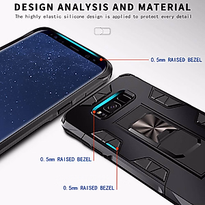 for Samsung Galaxy S8 Plus Case Samsung Galaxy S8+ Case Military Grade Built-in Kickstand Case Holder Armor Heavy Duty Shockproof Cover Protective for Samsung Galaxy S8 Plus Phone Case (Black)