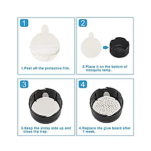 12 Pcs Refill Glue Boards Replacement Sticky Pads Compatible with Fvoai, Toloco, and MiUONG Zap T3 Pro Indoor Insect Fly Mosquito Trap Bug Catcher Mosqusito Lamp