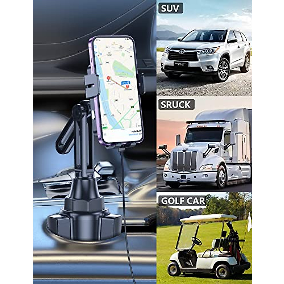 Wireless Car Charger, MOKPR 15W/10W/7.5W Cup Holder Phone Mount, Auto Clamping Fast Charging Car Mount, Air Vent Phone Holder for iPhone 14/13/12 pro/12/11/XS/X/8/8, Samsung S23/S22/S10/S9/S8, etc