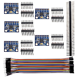 Stemedu 5PCS GY-521 6 DOF mpu6050 Accelerometer Sensor Module MPU-6050 3 Axis Gyroscope 3 Axis Acceleration 16 Bit IIC I2C Breakout Board for Arduino
