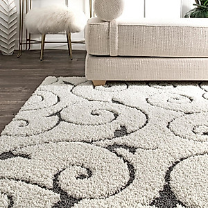 nuLOOM Maisha Contemporary Shag Area Rug, 4x6, Beige