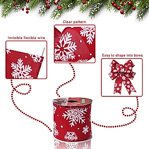 Vloso Christmas Ribbon Wired 2.5 Inch,6 Roll 30 Yards Christmas Wired Ribbon,Incl. Santa/Snowman/Snowflake/Christmas Buffalo Plaid Ribbon for Wreaths Bows Christmas Decor DIY Crafts