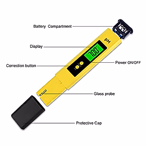 auons PH Meter Digital PH Tester for Water Hydroponics 0.01 High Accuracy Water Quality Tester Pen 0-14 PH Measurement Range for Household Drinking, Pool, Aquarium, Spa