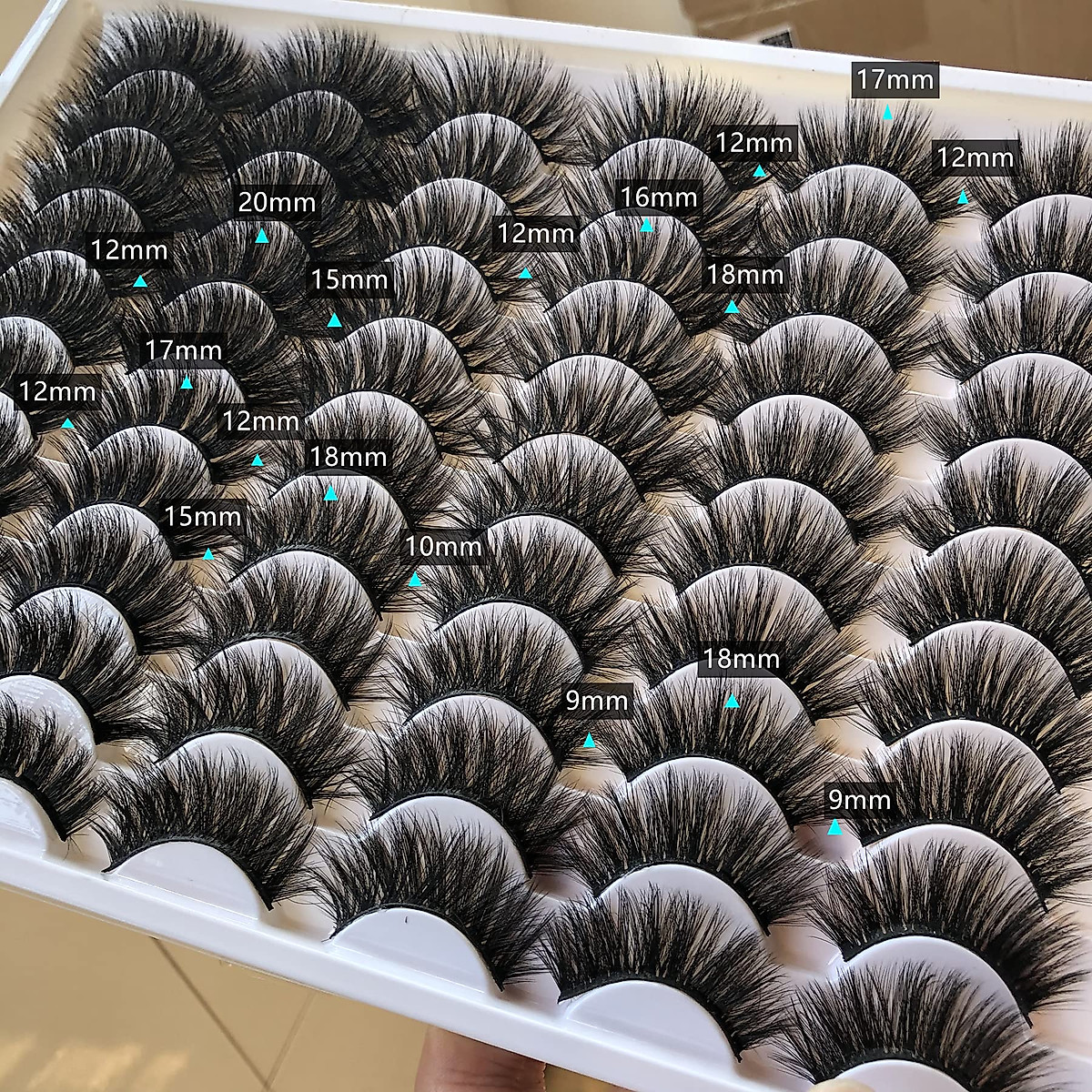 Gmagictobo False Eyelashes Fluffy 30 Pairs Pack Faux Mink Lashes 20MM Long Dramatic 6 Styles Mixed 5D Medium Volume Thick Fake Eyelashes Soft Crossed Makeup Eye Lashes