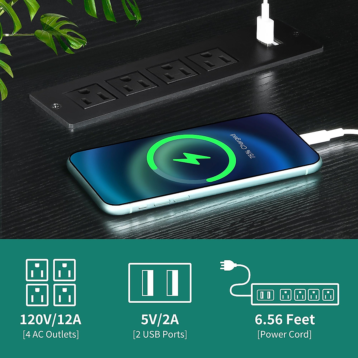 YITAHOME L Shaped Desk with Drawers & Hutch, 61" Computer Desk with Power Outlets & LED Lights, Corner Office Desk with Storage Cabinet, Drafting Table, Wood Desk, Black & Rustic Brown