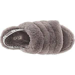 UGG Women's Fluff Yeah Slide Slipper, Charcoal, 9