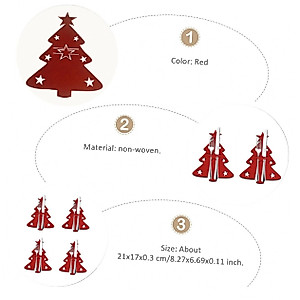 BESTOYARD 16 Pcs Cutlery Set Cutlery Bags for Christmas Tableware Holder Bag Christmas Fork Spoon Pocket Xmas Table Decoration Christmas Cutlery Bags Mini Non-woven Fabric Child Silverware