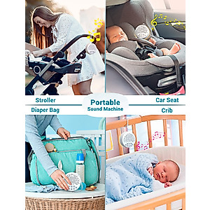 AIRSEE White Noise Machine for Baby Kids Adults, Portable 34 Soothing Sound Machine with Night Light, Rechargeable Compact Noise Machine for Home Office Travel Nursery Gift