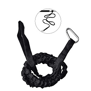 MOOCY Stretchable Kayak Paddle Leash Tether with D-Shape Carabiner Bungee Leash Strap 1ft for Kayaking Canoe SUP Board Paddles, Surfboard, Fishing Poles Rods