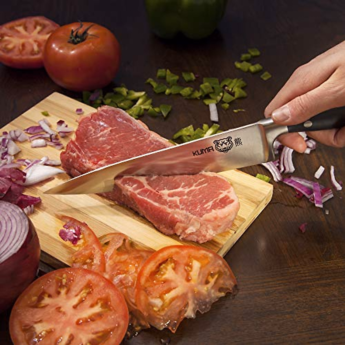 KUMA Multipurpose Chef Knife - 8 Inch Professional Sharp knife - Kitchen knife For Cutting, Chopping and Dicing With Incomparable Ergonomic Grip