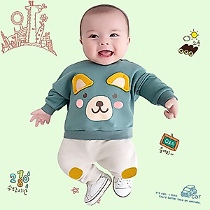 9-12 Months Boy Clothes Infant Fall Winter Outfits Long Sleeve Bear Sweatshirts Tops+Pants Set,Boy Clothes Bear 9-12 Months