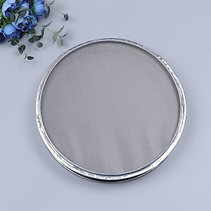 Hemoton Fine Mesh Sifter Herbal Pollen Sifter Shaker Extractor 150 Mesh Flour Sifter Sieve Micron Screen Stainless Steel Food Strainer for Home Bakery Shop Cocoa Powder 30cm