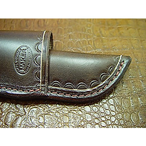Puma SGB Sp Drop Point Custom Cross Draw Knife Sheath Tooled and Dyed Brown