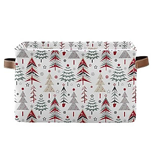 Christmas Trees Storage Basket Bins Foldable Decorative Storage Box Laundry Hamper Baskte Storage for Pet Books Clothes Makeup Nursery Closet Office,1 pcs