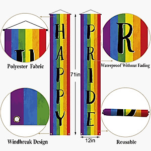 Gay Pride Decoration Outdoor Happy Pride Porch Banner LGBT Pride Day Pride Month Pride Prom Rainbow Party Decoration and Supplies