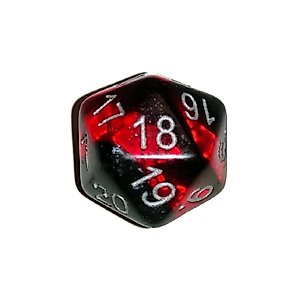 Marbled Black with a Ruby Red Translucent Vein Set of 10 Dice for Role-Playing Games (Includes a d20 Initiative Advantage Die and Two Special d6 Max Damage Dice) RPG