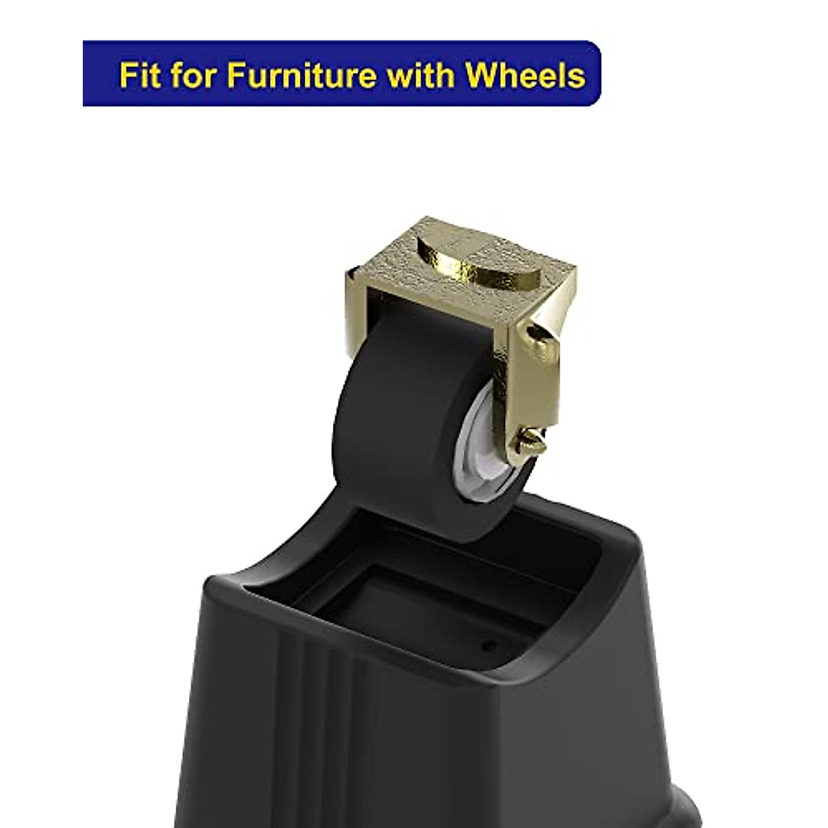 Nachell Bed Furniture Risers 4 Pack Bed Lift Risers Elevation in Height 3" Heavy Duty Rectangle Riser Blocks for Caster Wheels or Posts of Bed Table Couch Support up to 2500 lbs. (Black, 3 Inch)