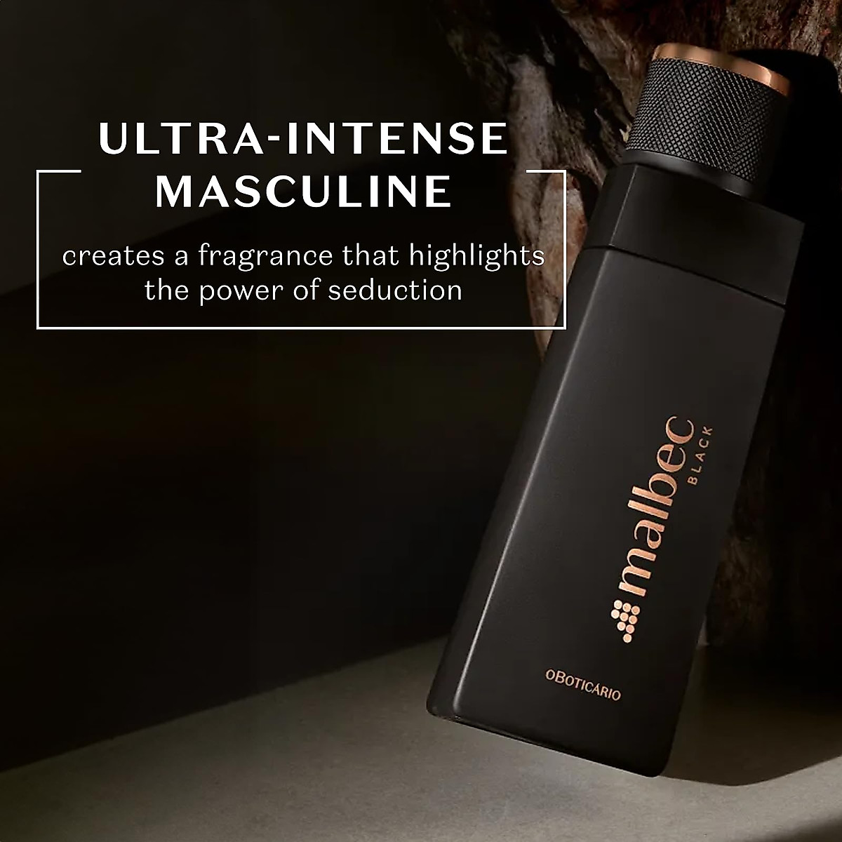 Malbec Black Eau de Toilette By O Boticario, Wine-Inspired Cologne For Men, Long-Lasting Men's Fragrances, Vanilla, Whiskey Woody & Amber Scent, 3.4 Ounce