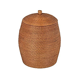 KOUBOO Laguna Rattan Beehive Hamper, Removable Cotton Liner, Laundry Hamper, Bathroom, Bedroom, Kids Room, Nursery, Hamper with Lid, Home Essentials, Honey Brown