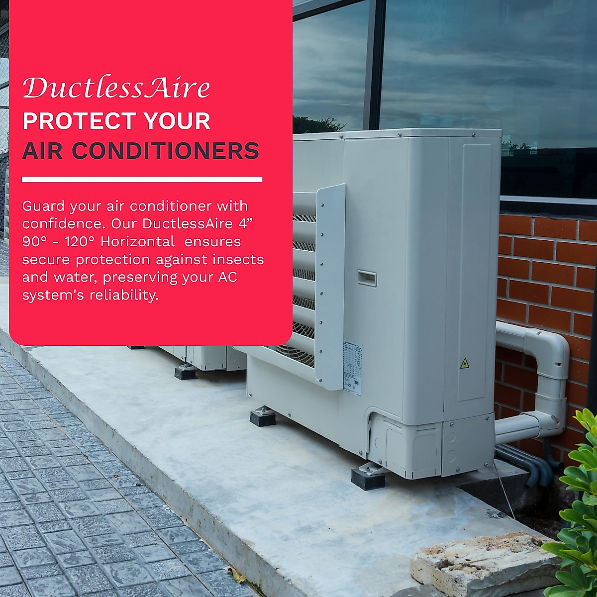 DuctlessAire - Premium 4 inch 90-120º Horizontal Elbow Mini Split Line Set Cover Kit - Protection for Ductless Mini Split/Central Air Systems - Easy Installation - Ideal for Air Conditioners