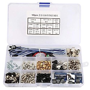 Taidda Motherboard Screws Computer Screws Kit, Hard Disk Screws 189Pcs Motherboard Hard Disk Screws PC Assortment Kit Computer Repairing Accessories