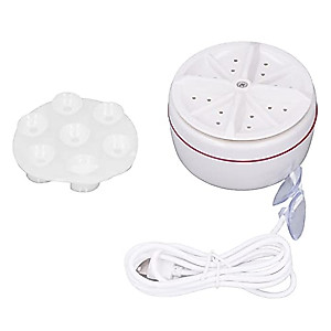 Luqeeg Portable Washing Machine, Sonicleaning Mini Washing Machine with Sucking Disc Automatic Folding Baby Clothes Underwear Washing Tub USB Low Noise Small Washer for Camping, Travelling, Apartment