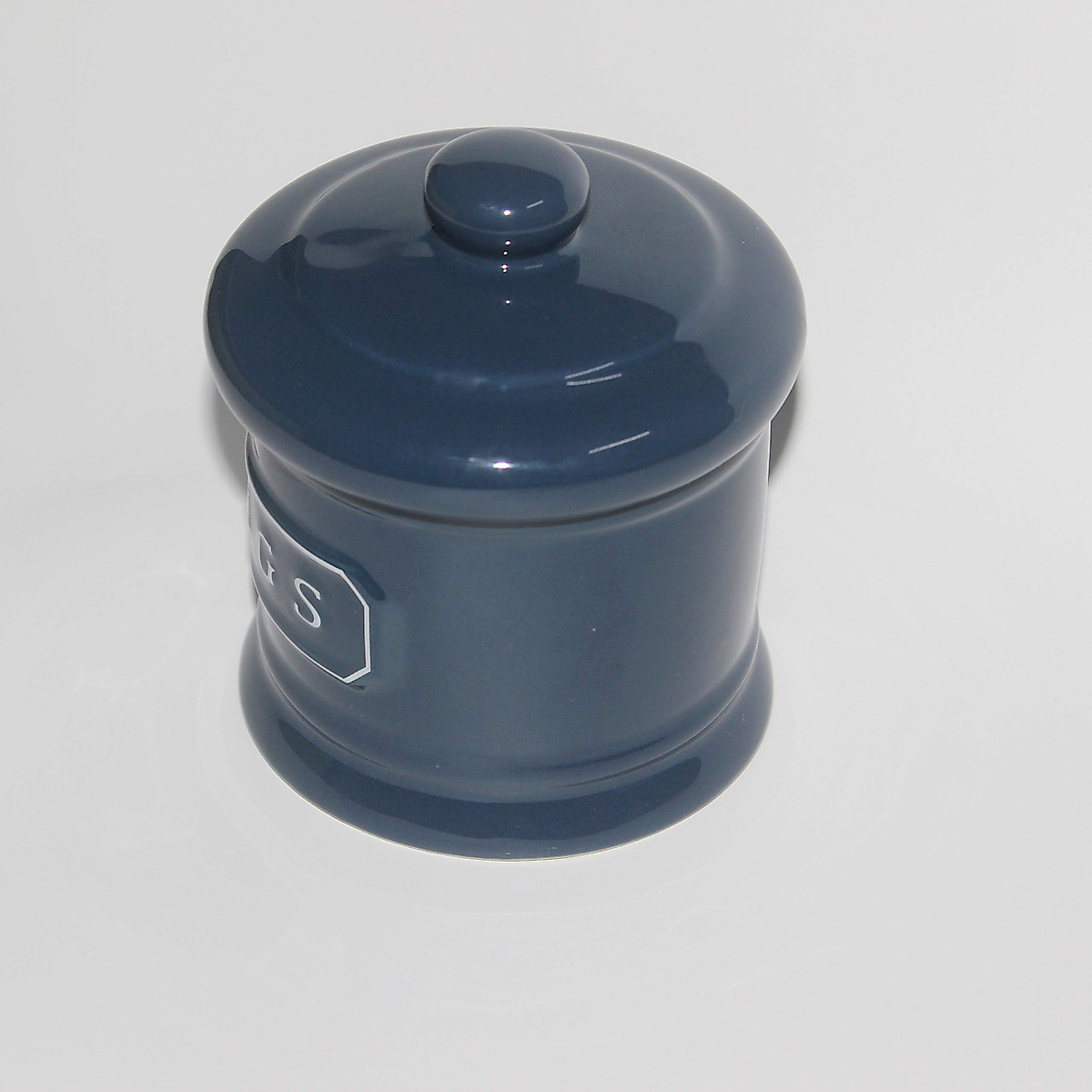 Lonovel Bathroom Vanity Storage Organizer Canister Jars for Cotton Balls,Swabs,Bath Salts,Makeup Sponge,Cosmetic Pad,Qtip Ceramic Bathroom Accessories Canisters Holder with Lid Home Decor,Cobalt Blue