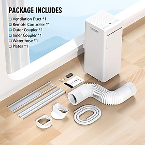 Loorow 10000 BTU Portable Air Conditioners Cool up to 400 Sq.Ft, 4-in-1 Portable ac Unit, Dehumidifier and Fan with Remote Control, 24H Timer, Sleep Mode, LED Display, Window Kit Included