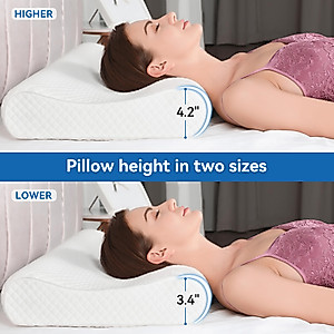AM AEROMAX Contour Memory Foam Pillow, Cervical Pillow for Neck Pain Relief, Orthopedic Sleeping Pillows Side, Back and Stomach Sleepers.