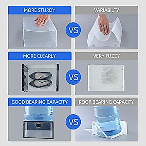 XZLGUJI 1 Pack Shoe Storage Box-Multi-function Storage Bins,Clear Plastic Stackable Shoe Organizer for Closet,Drop Front Shoe Box. (black (1 Pack))