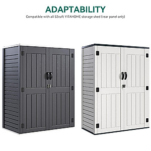 YITAHOME 2-Piece Metal Storage Shed Shelves for 59 cuft Vertical Outdoor Storage Shed，2-Piece Outdoor Storage Rack 51 inx13.8 in Outdoor Storage Rack with 8 Screws, Easy Assembly, 22 lbs, Black