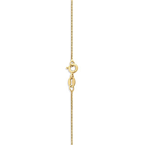 Amazon Essentials 18K Gold Over Sterling Silver Thin 0.8mm Box Chain 16", Yellow Gold (previously Amazon Collection)