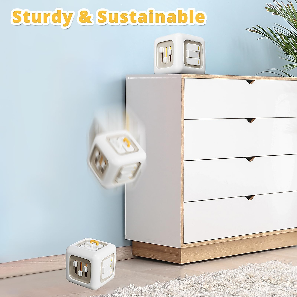 SOCBTNSO Busy Cube Toys for 1 Year Old Boy, Montessori Toys for 1+ Year Old, Travel Sensory Toys for Toddlers 1-3, Learning Fine Motor Skills| 1st Birthday Gifts Boy Easter Basket Stuffers 12 Months +