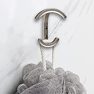 LaCasa Towel Hooks, 2 Pack, Satin Nickel Finish, Robe Coat Clothes Hook for Bathroom Door Wall Kitchen Cabinet Closet Entrance Hall Foyer Garage Hotel (Satin Nickel)