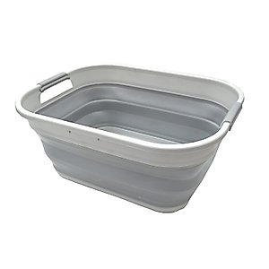 SAMMART Collpasible Laundry Basket (19.5L Collapsible Laundry Basket (Grey))