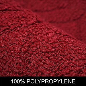 COSY HOMEER 48x20 Inch/30X20 Inch Kitchen Rug Mats Made of 100% Polypropylene 2 Pieces Soft Kitchen Mat Specialized in Anti Slippery and Machine Washable,red