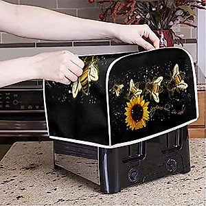 Jiueut Hummingbird and Flower Print Toaster Cover 2 Slice Wide Slot,Kitchen Small Appliance Covers,Small Toaster Microwave Oven Dust Cover,Pink