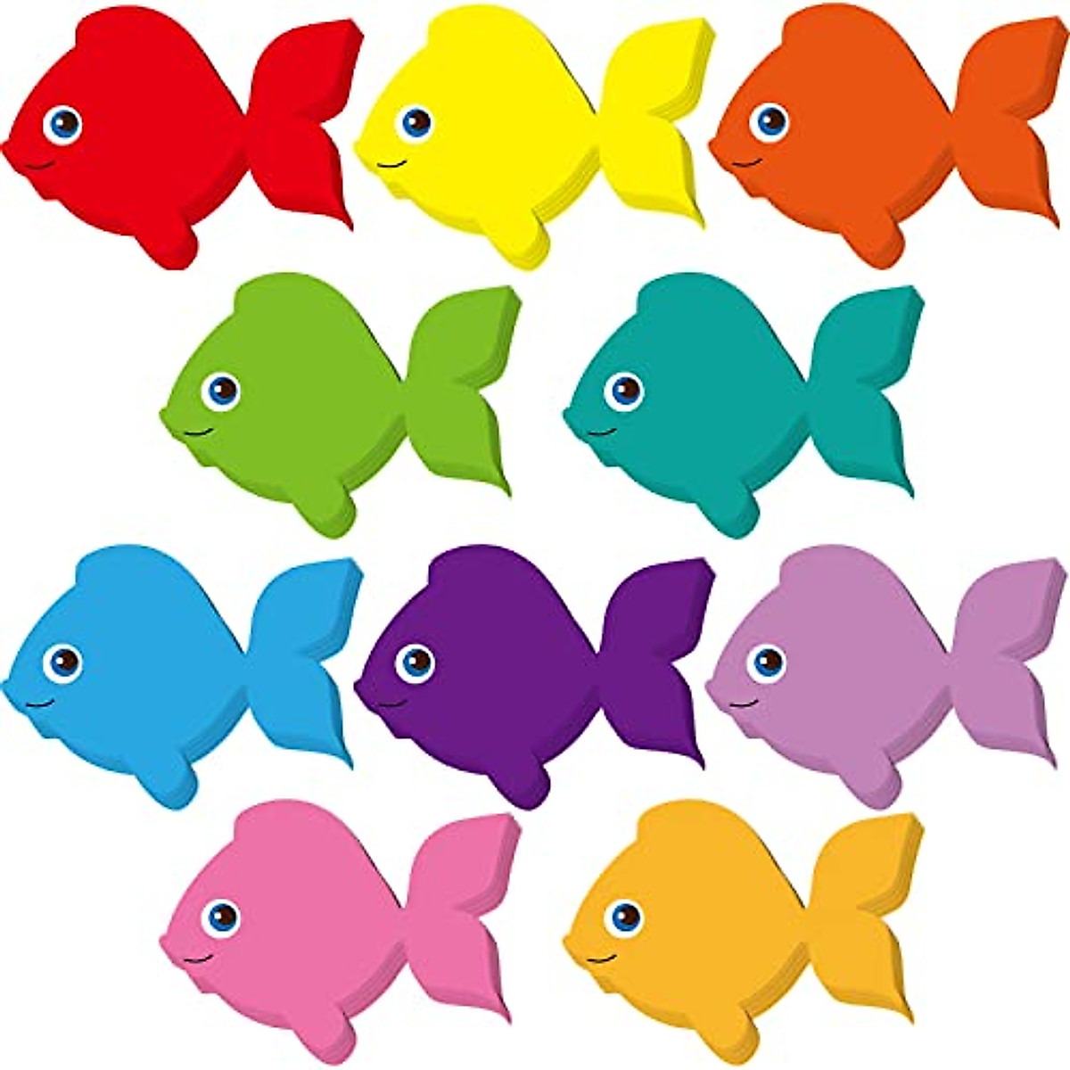 Colorful Fish Paper Cutouts for Classroom & Party Decor - 200 Pieces